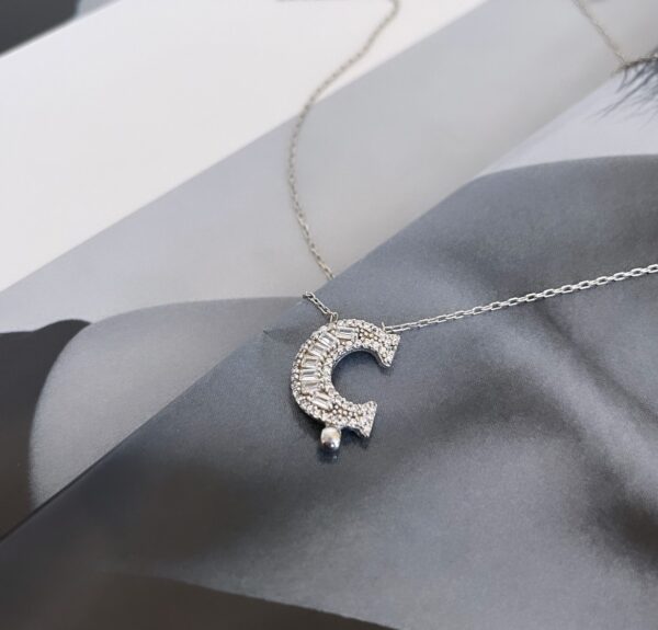 Baget Kesim Zirkon Taş İşleme Ç Harf Kolye | Reyhan Coşkun