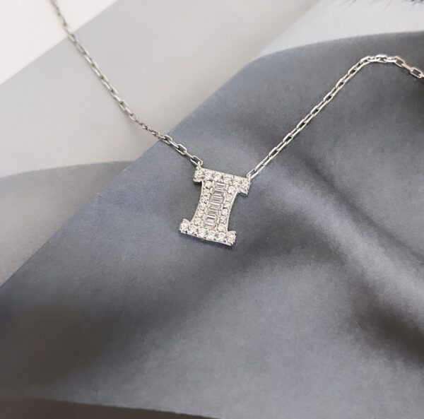 Baget Kesim Zirkon Taş İşleme I Harf Kolye | Reyhan Coşkun