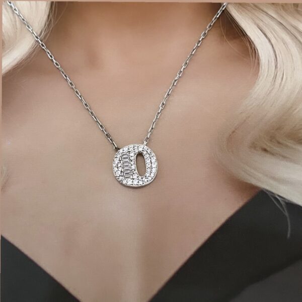 Baget Kesim Zirkon Taş İşleme O Harf Kolye | Reyhan Coşkun